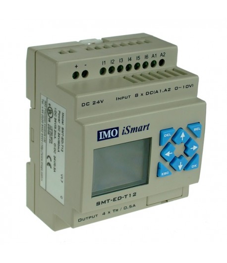 SMT-ED-T12-V3 | iSmart Relè programmabile - V3 24VDC,con schermo HMI, 6 ingrssi digitali ...