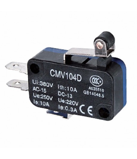 CMV-104-D | Micro interruttore switch serie in plastica, leva in acciaio inox con rotella in ...